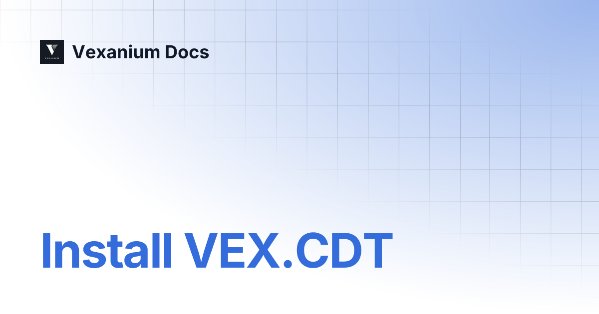Install VEX.CDT | Vexanium Docs